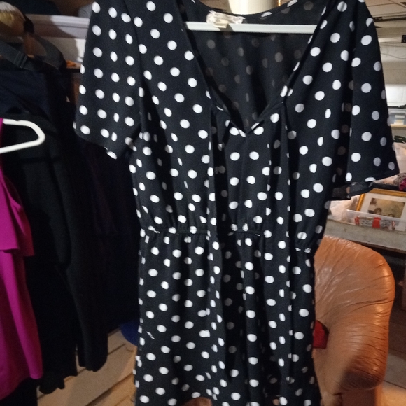 band gypsy | Dresses | Poc A Dot Dress Black And White Med Band Gypsy ...